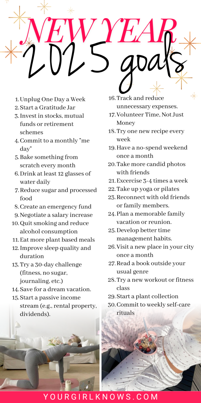 90 New Year Goals To Make 2025 Your Year Of Unstoppable Glow-Up—Ready ...